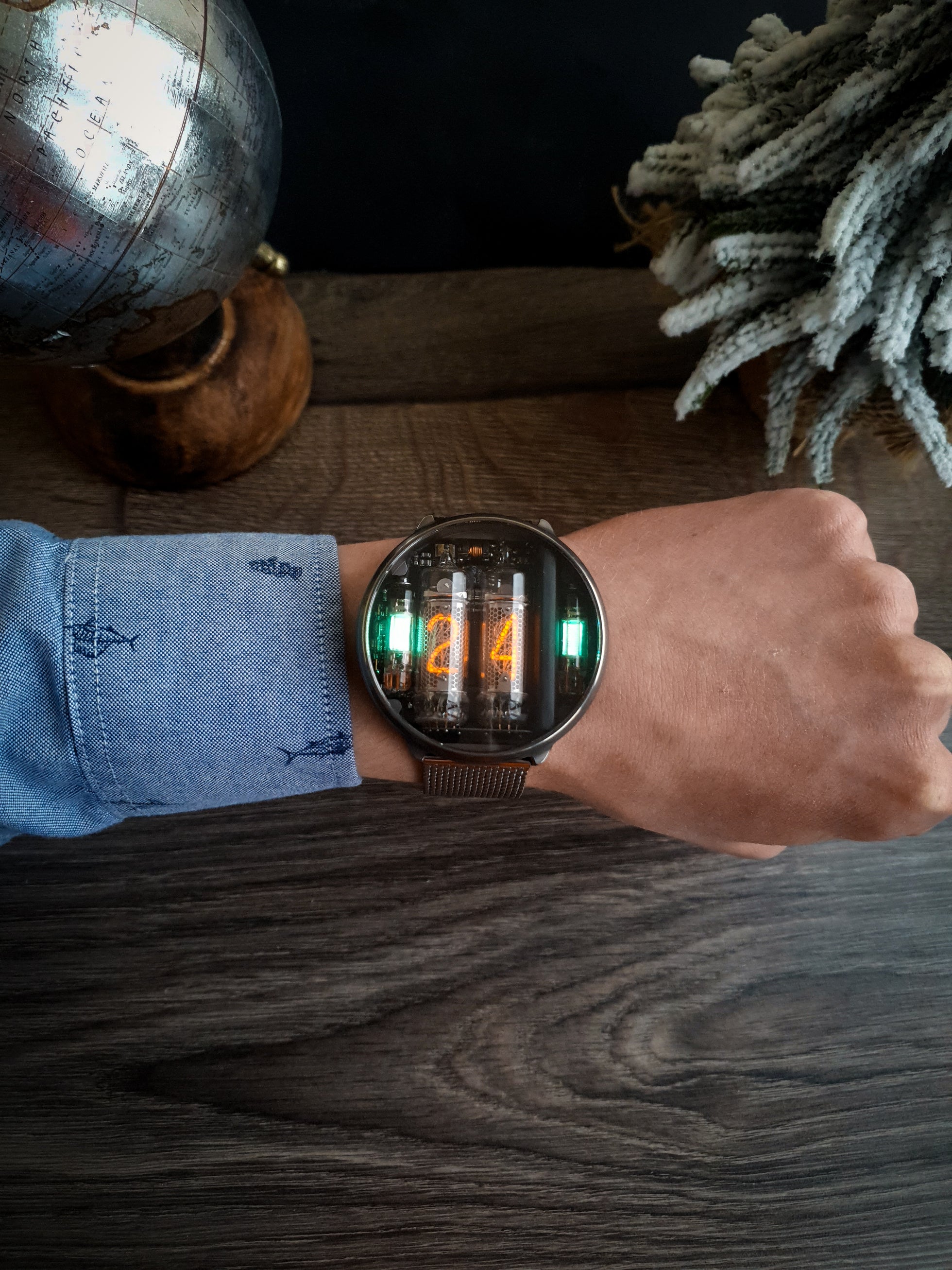 NIWA Nixie watch V 2.0 - Titanium moon gray case. – NIWA Watches store