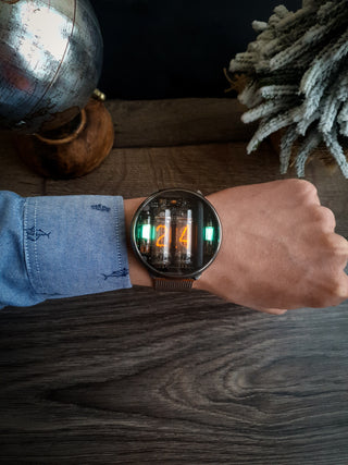 NIWA Nixie watch V 2.0 - Titanium moon gray case. – NIWA Watches store